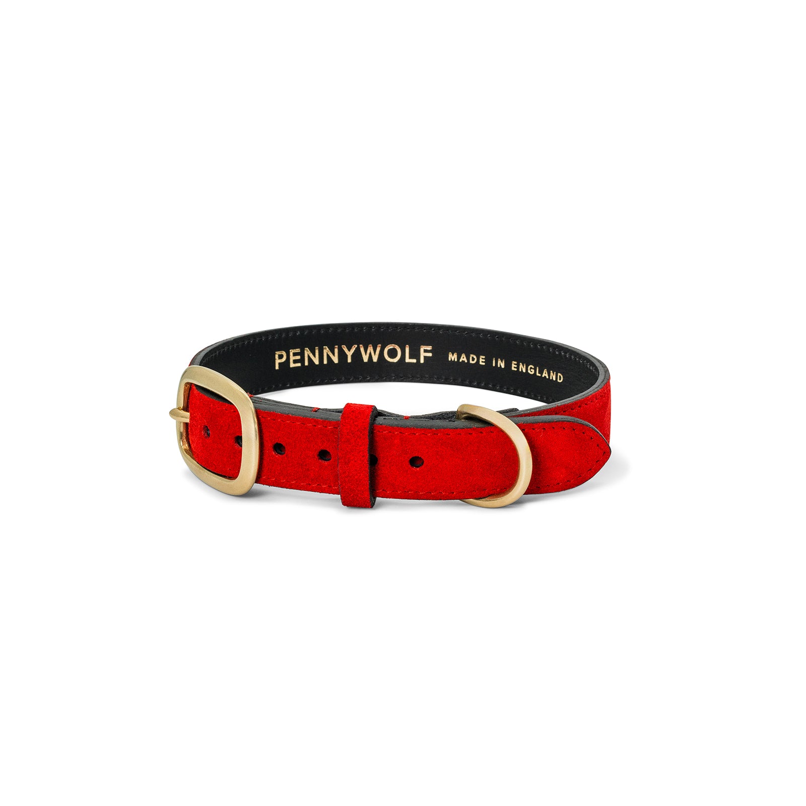Signature Two-Tone Suede Dog Collar - 'Ruby Midnight' Red & Black ...