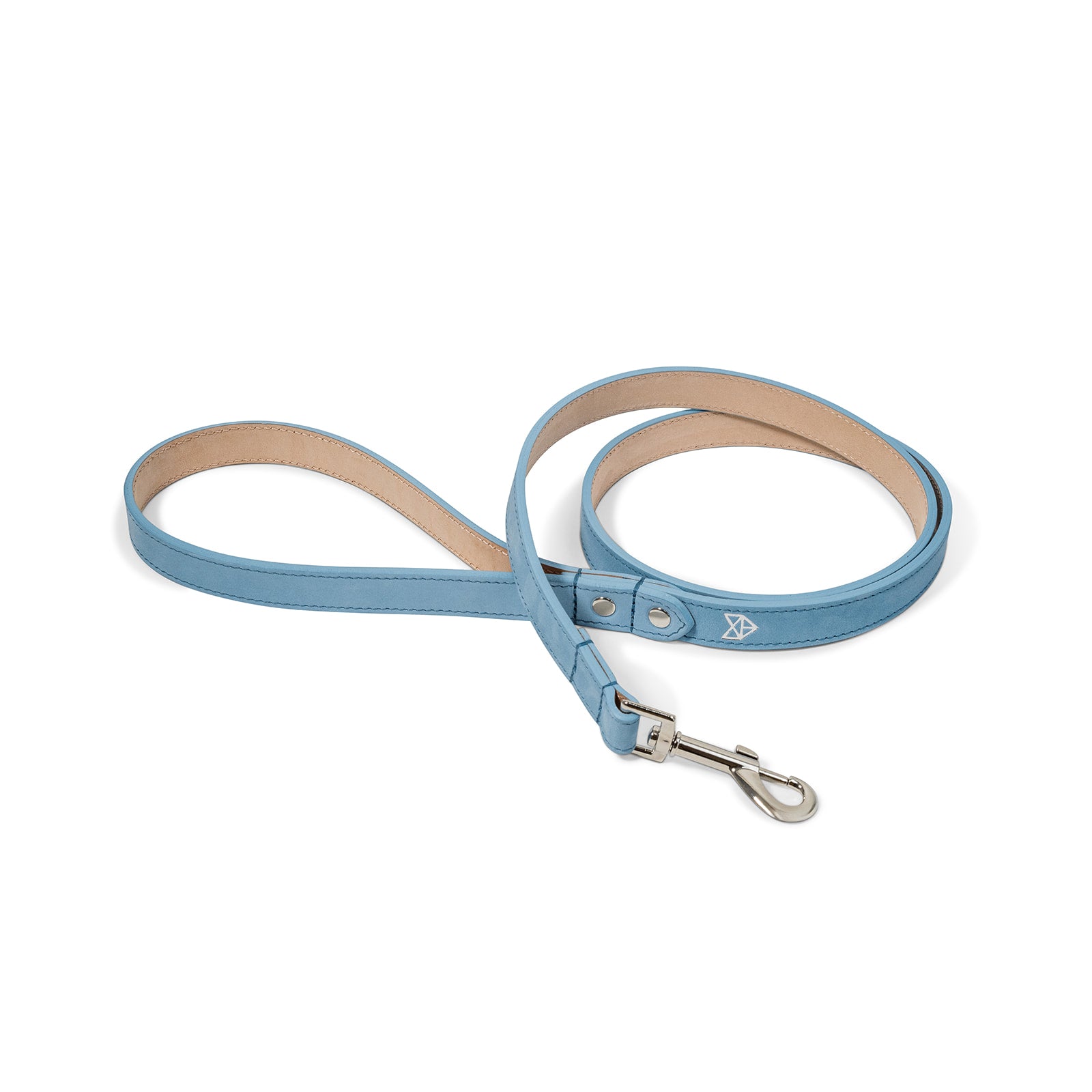 Signature Two-Tone Luxury Leather Dog Lead - 'Powder Blue' – PENNYWOLF